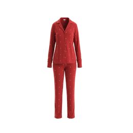 Dagi Pajama Damen Gr&ouml;&szlig;e L rot / wei&szlig; Winterkleid