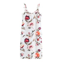 next Kleid Damen Gr&ouml;&szlig;e 48 creme / dunkelgr&uuml;n / orange / wei&szlig;