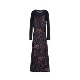 Desigual Kleid Damen Gr&ouml;&szlig;e 40 schoko / rostrot / schwarz / transparent Winterkleid