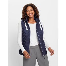 Casual Looks Damen Steppweste, blau, Gr. 46, unifarben, 100% Polyester, Wattierung:100% Polyester, Westen