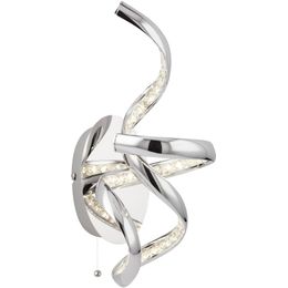 Searchlight Wandleuchte "Twirls Wall Light - Chrome Metal & Glass", 1, H: 38cm, 1 Stk.chrom, Flur, Leuchten