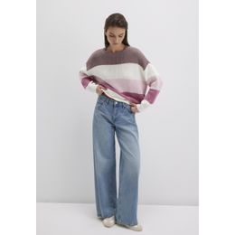 Mavi Damen Longpullover "STRIPED SWEATER"twilight mauve, Gr. L, Stoff, 100% Baumwolle, Pullover, Gestreifter Pullover