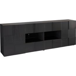 Sideboard Inosign, B:241cm H:84cm T:42cm, grau, Wohnzimmer, Sideboards, "Dama Breite 241, Kommode 2 T&uuml;ren u. 4 Schubk&auml;sten, Anrichte", Front in