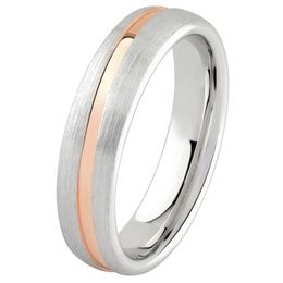 DOOSTI Damen Trauring "Schmuck Geschenk Silber 925 Trauring Ehering Partnerring LIEBE", 56, ohne Zirkonia, Silber 925 (Sterlingsilber), 5mm, rosa,