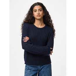 Pieces Damen Strickpullover "PCFIA LS CABLE KNIT NOOS BC", blau, Gr. XL, unifarben, Strick, Obermaterial: 52% Viskose, 28% Polyester, 20% Polyamid,