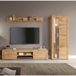Wohnwand Inosign, B:235cm H:159cm T:35cm, braun, Holzwerkstoff, Wohnzimmer, Kastenm&ouml;bel-Sets, "Aosta, Breite 235cm, bestehend aus Lowboard,