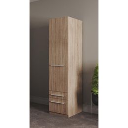 Kleiderschrank Priess, B:48cm H:193cm T:54cm, braun, Holzwerkstoff, Schlafzimmer, Schr&auml;nke, "Schrank Garderobe W&auml;scheschrank Barcelona in 5 Breiten",
