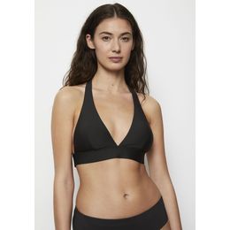 Marc O'Polo MARC O'POLO Damen Triangel-Bikini-Top "Swimwear Essentials", schwarz, Gr. L, unifarben, Elasthan, Polyamid, Bikini-Oberteile, mit breitem