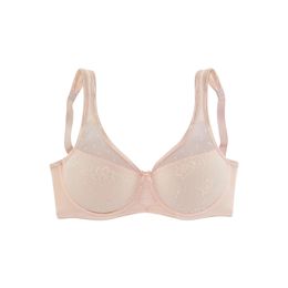 Nuance Damen Minimizer-BH, Gr. 90, beige, Spitze, Obermaterial: 79% Polyamid, 15% Polyester, 6% Elasthan, BHs, mit unterlegter Jacquardspitze, Dessous