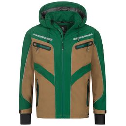 Rock Creek Outdoorjacke Herren Gr&ouml;&szlig;e 4XL hellbraun / gr&uuml;n / wei&szlig;