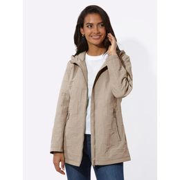 Casual Looks Damen Langjacke, beige, Gr. 36, unifarben, 100% Polyester, Wattierung:100% Polyester, Jacken
