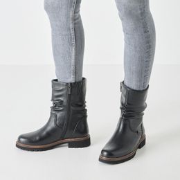 Tamaris Damen Stiefelette, Gr. 37schwarz, Lederimitat, unifarben, Schuhe, Blockabsatz, Kurzstiefel, Boots in veganer Verarbeitung
