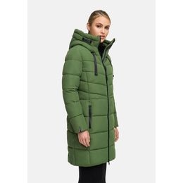 Marikoo Damen Winterjacke "Natsukoo XVI"pine olive, Gr. XXL, Obermaterial: 100% Polyester, Jacken, Stepp Mantel mit gro&szlig;er Kapuze