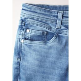Street One Damen Bootcut-Jeans, blau, Gr. 33, unifarben, Web, 89% Baumwolle, 8% Polyester, 3% Elasthan, Jeans, High Waist