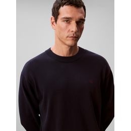 Herren Strickpullover "LS EZ COTTON CREWNK SWEATER 12GG"schwarz sapphire, Gr. XL, Calvin Klein Jeans, Strick, Obermaterial: 100% Baumwolle, Pullover,