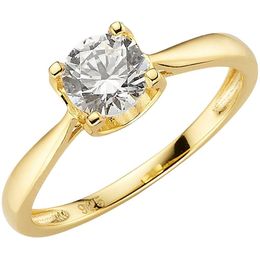 Damen Fingerring "Schmuck Geschenk Silber 925 Silberring Solit&auml;r-Optik", 56, Silber 925 (Sterlingsilber), 2,2mm, gold, ANISTON JEWELRY & WATCHES,