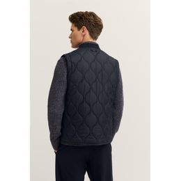 Bugatti Herren Steppweste "Airseries", blau, Gr. 54, unifarben, 100% Polyester, Westen, Regular Fit mit Wellensteppung