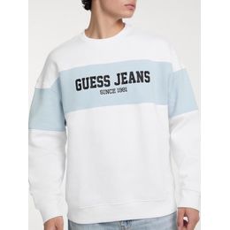 Guess Jeans Sweatshirt Herren Gr&ouml;&szlig;e XL hellblau / schwarz / wei&szlig;