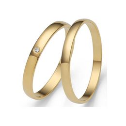 Firetti Damen Trauring "Schmuck Geschenk Gold Hochzeit Ehering Trauring "LIEBE"", 68, ohne Brillant, Gelbgold 375, 2,5mm, gold, Gelbgold 375,