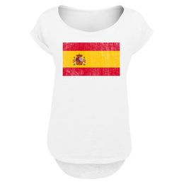 F4NT4STIC Shirt 'Spain Spanien Flagge distressed' female White size XS