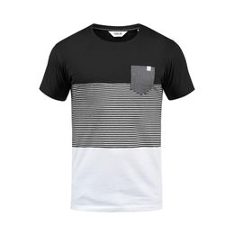 !Solid Gestreiftes T-Shirt 'Malte' mit Brusttasche Herren Gr&ouml;&szlig;e M grau / schwarz / wei&szlig;