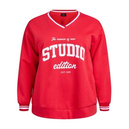 ZIZZI Sweatshirt female Red, White size XS