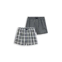 Tom Tailor Herren Mittellange Boxershorts mit Karomuster im 2er-Pack, gr&uuml;n, Kariert, Gr. XL