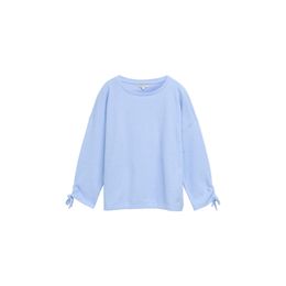 Tom Tailor Denim Damen Cosy Sweatshirt mit Raff&auml;rmeln, blau, Meliert, Gr. S