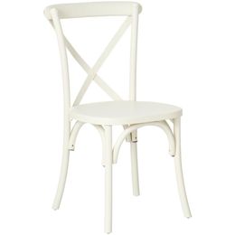 IB Laursen Provence-Stuhl mit Holzsitz, stapelbar 44.5 x 45 x 90 cm, butter cream skandinavische Deko Online Shop