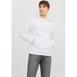 Jack & Jones Kapuzensweatshirt JACK & JONES "JJESTAR mit 3D-Print und Kapuze f&uuml;r vielseitige Anl&auml;sse", Jungen, Gr. XS, wei&szlig;, angeraute Sweatware, Obermaterial: 70% Baumwolle, 30% Polyester, bedruckt, relaxed fit taillenbedeckt, Rundhals, Rippb&uuml;ndchen, Sweatshirts, mit 3d-Print
