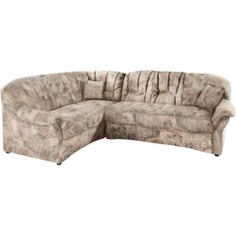 Ecksofa DOMO collection "Bahia L-Form, B/T: 256/200 cm, belastbar bis 140kg/Sitz, mit Federkern", braun, B:256cm H:91cm T:200cm, Luxus-Microfaser (100% Polyester), mit Muster;Struktur (100% Polyester), Sofas, Ecksofa, Microfaser MELROSE, mocca