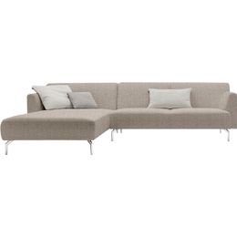 Ecksofa "CR.446 elegantes Designsofa mit hohem Sitzkomfort", beige (graubeige, natur coco), B:275cm H:82cm T:179cm, Chenille COCO (72% Polyester, 15% Baumwolle, 13% Polyacryl), CREATION BY ROLF BENZ, Sofas, Ecksofa, in minimalistischer, schwereloser Optik, Breite 275 cm