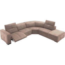 Ecksofa Egoitaliano "Sauvanne, Designsofa der Extraklasse, elegant und bequem", beige (puder), B:300cm H:100cm T:274cm, Leder &raquo;BULL&laquo; (echtes Rindsleder). Geschliffenes, pigmentiertes und behandeltes Rindsleder mit einer Dicke von 1, 3-1, 5 mm. Dieses Leder zeigt eine ziemlich weiche Hand mit einem halb undurchsichtigen Aussehen. Es handelt sich um ein gesch&uuml;tztes Leder. Eine leichte Deckschicht sc