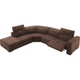 Ecksofa Egoitaliano "Sauvanne, Designsofa der Extraklasse, elegant und bequem", braun (chocolate), B:300cm H:100cm T:274cm, Leder &raquo;BULL&laquo; (echtes Rindsleder). Geschliffenes, pigmentiertes und behandeltes Rindsleder mit einer Dicke von 1, 3-1, 5 mm. Dieses Leder zeigt eine ziemlich weiche Hand mit einem halb undurchsichtigen Aussehen. Es handelt sich um ein gesch&uuml;tztes Leder. Eine leichte Deckschich