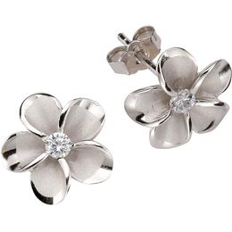 Paar Ohrstecker Firetti "Schmuck Geschenk Silber 925 Ohrschmuck Blume/Bl&uuml;te", silber (silberfarben, kristallwei&szlig;), Ohrringe, Damen, 11mm, Silber 925 (Sterlingsilber), mit Zirkonia (synth.)