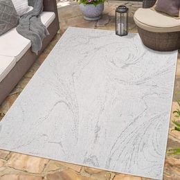 Outdoorteppich Carpet City "DUO RUG 5733", beige (natur), B:120cm H:5mm L:170cm, Obermaterial: 100% Polypropylen, Teppiche, Outdoorteppich, Wendeteppich Wetterfest In- & Outdoor, Balkon, Terrasse, Wohnzimmer