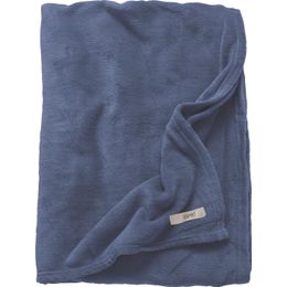 Wohndecke Esprit "Mellows", blau (navy), B:150cm L:200cm, Polyester, Wohndecken, Wohndecke, in modernen Farben, Kuscheldecke