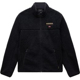 Fleecejacke Napapijri "TYNIK", Herren, Gr. XXL, schwarz, Fleece, Obermaterial: 100% Polyamid. Kragen: 100% Polyester. Taschenfutter: 100% Baumwolle, unifarben, normal, B&uuml;ndchen, Jacken Fleecejacke