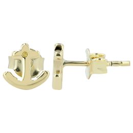Adelia&acute;s Paar Ohrh&auml;nger ADELIA&acute;S "Damen Ohrstecker aus Gold 333 mit Herz - Anker und Strass", silber, Ohrringe, Damen, Damen, Gelbgold 333 Gold, Gelbgold 333, Gold