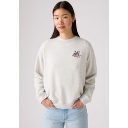 Levi's Sweatshirt LEVI'S, Damen, Gr. L (40), crew vicki floral bw, Sweatware, Obermaterial: 58% Baumwolle, 42% Polyester, regular fit taillenbedeckt, Rundhals, B&uuml;ndchen, Sweatshirts Sweatshirt, mit Logo Print