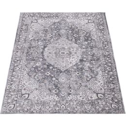 Teppich Paco Home "Calabria 582", grau, B:120cm H:14mm L:170cm, Polypropylen, Teppiche, Teppich, Kurzflor, Orient-Optik, Vintage Design