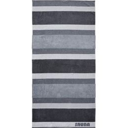Saunatuch Dyckhoff "Saunatuch SaunaStripe", silber, B:100cm L:200cm, Walkfrottee, Obermaterial: 100% Baumwolle, Handt&uuml;cher