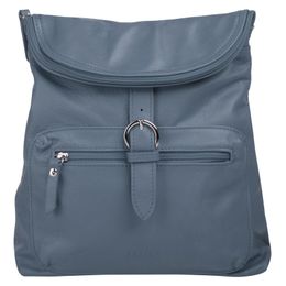 Cityrucksack FORTY, Gr. B/H/T: 28cm x 30cm x 8cm, onesize, blau, Leder, Rindsleder, Rucks&auml;cke Cityrucksack, echt Leder, Made in Italy