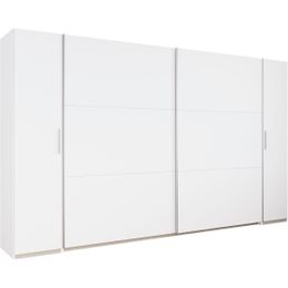 Kleiderschrank Rauch "Kleiderschrank Dreht&uuml;renschrank Schrank Garderobe KRONACH TOPSELLER", wei&szlig; (alpinwei&szlig;, griffleisten alu), B:354cm H:210cm T:59cm, Holzwerkstoff, Schr&auml;nke, Kleiderschrank, mit Dreh- und Schwebet&uuml;ren und vielen Einlegeb&ouml;den MADE IN GERMANY