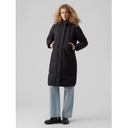 V&eacute;ro Moda Steppmantel VERO MODA "VMMARGARET LONG COAT GA NOOS", Damen, Gr. XS, schwarz, Steppware, Obermaterial: 100% Polyester, unifarben, kniebedeckend, M&auml;ntel Steppmantel