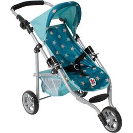 Bayer Chic 2000 Puppenbuggy CHIC2000 "Jogging-Buggy Lola", sternchen t&uuml;rkis, Puppenwagen, KinderB:33cm H:57cm T:70cm, Kunststoff, Metall, Stoff, mit klappbarem Verdeck, B:33cm H:57cm T:70cm