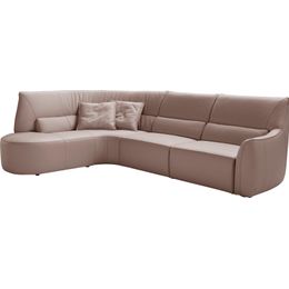 Ecksofa Egoitaliano "Puffy, extravagant & edel, Retro Designsofa, hoher Sitzkomfort, L-Form", beige (safari), B:330cm H:88cm T:205cm, Leder &raquo;BULL&laquo; (echtes Rindsleder). Geschliffenes, pigmentiertes und behandeltes Rindsleder mit einer Dicke von 1, 3-1, 5 mm. Dieses Leder zeigt eine ziemlich weiche Hand mit einem halb undurchsichtigen Aussehen. Es handelt sich um ein gesch&uuml;tztes Leder. Eine leichte 