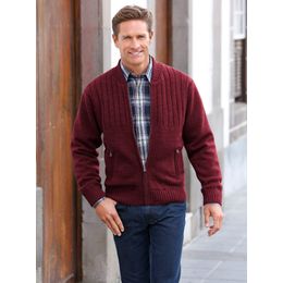 Strickjacke CLASSIC, Herren, Gr. 48, rot (dunkelrot), 50% Polyacryl, 50% Wolle, unifarben, Strickjacken Strickjacke