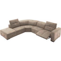 Ecksofa Egoitaliano "Sauvanne, Designsofa der Extraklasse, elegant und bequem", beige (champagner), B:300cm H:100cm T:274cm, Leder &raquo;BULL&laquo; (echtes Rindsleder). Geschliffenes, pigmentiertes und behandeltes Rindsleder mit einer Dicke von 1, 3-1, 5 mm. Dieses Leder zeigt eine ziemlich weiche Hand mit einem halb undurchsichtigen Aussehen. Es handelt sich um ein gesch&uuml;tztes Leder. Eine leichte Deckschic