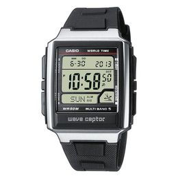 Funkchronograph CASIO FUNK, schwarz, Armbanduhren, Kinder, Quarzuhr, Armbanduhr Herren, Digitaluhr,Funkuhr, Resinarmband,Weltzeit